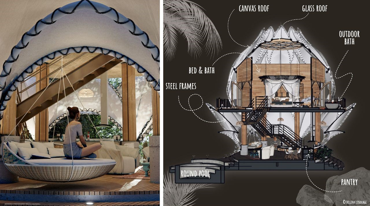 巨型蓮花光明燈 Villa ｜平靜放鬆的熱帶天堂 | 瘋設計 FUNDESIGN